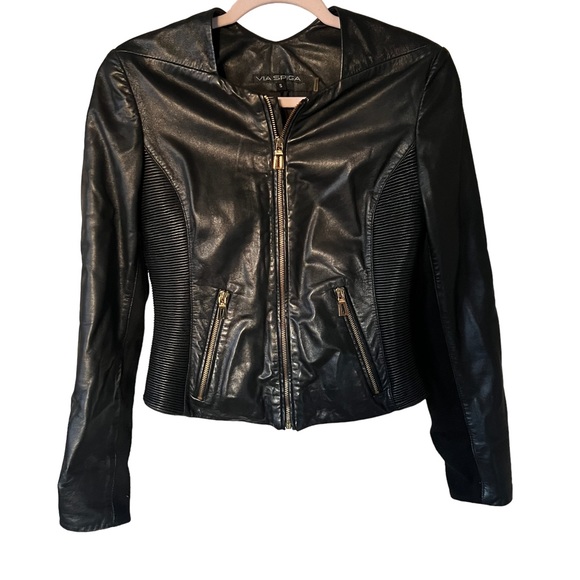 Via Spiga | Jackets & Coats | Via Spiga Leather Jacket | Poshmark